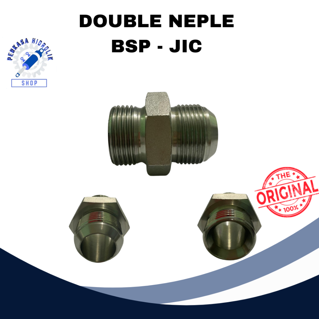 Jual Hydraulic Double Nepple BSP - JIC 06 / 3/8" Inch | Shopee Indonesia