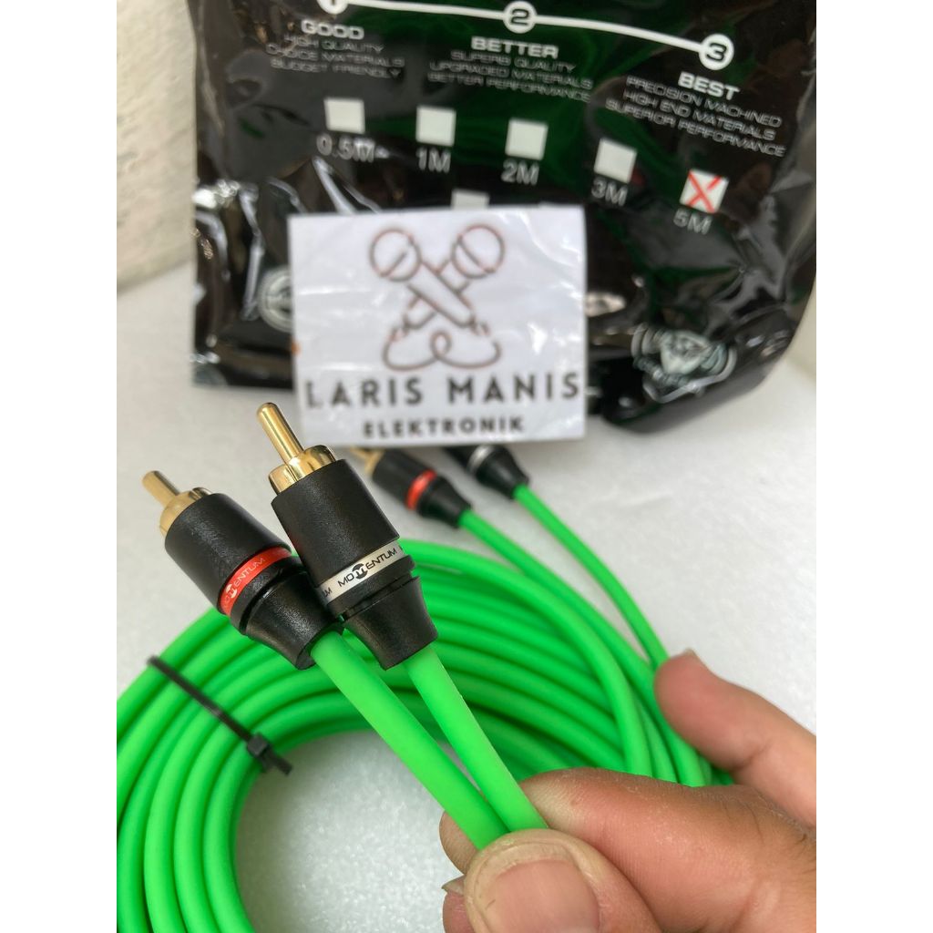 Jual Kabel RCA Momentum GF Hijau 5 Meter Pin Kuningan RCA to RCA 2 Way ...