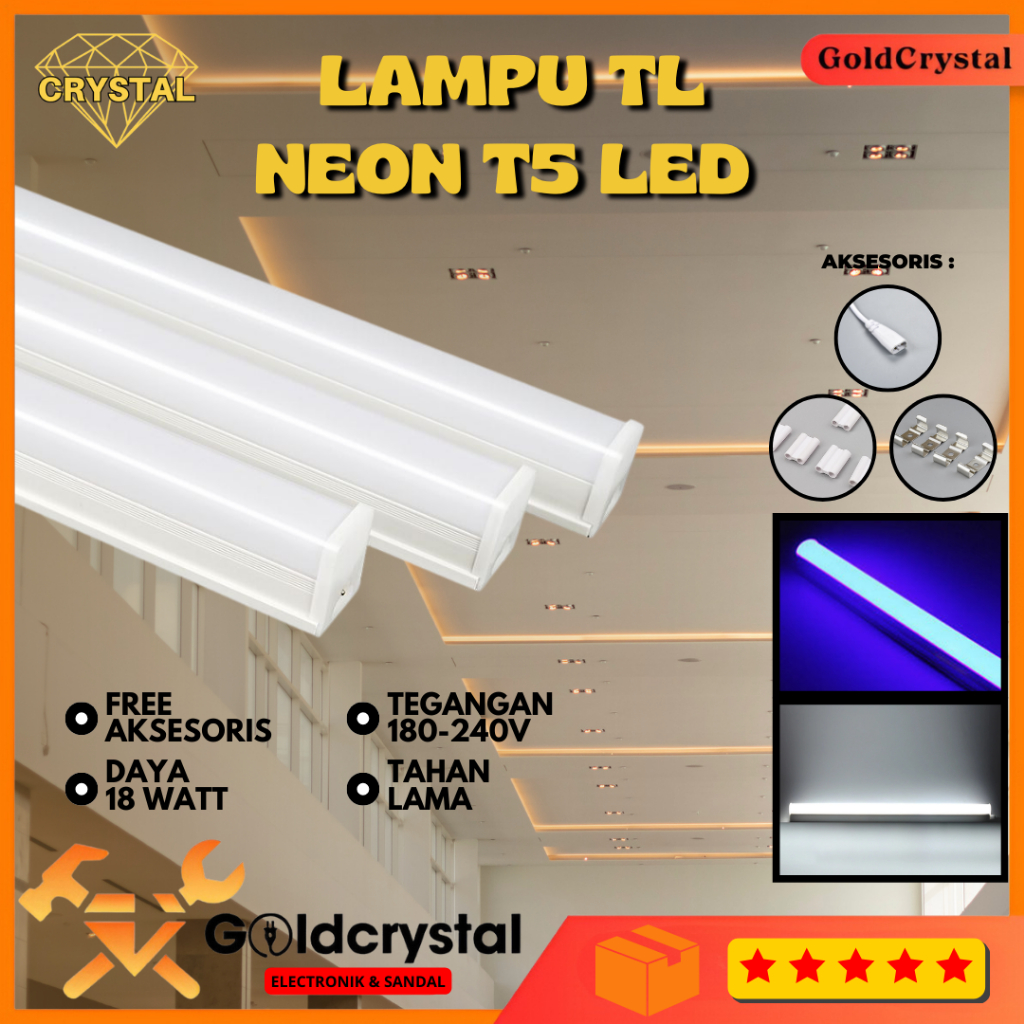 Jual Lampu TL Neon T5 LED 18W Sivitech Neon LED Tube Light 1 Set Komplit T5 120cm | Shopee Indonesia