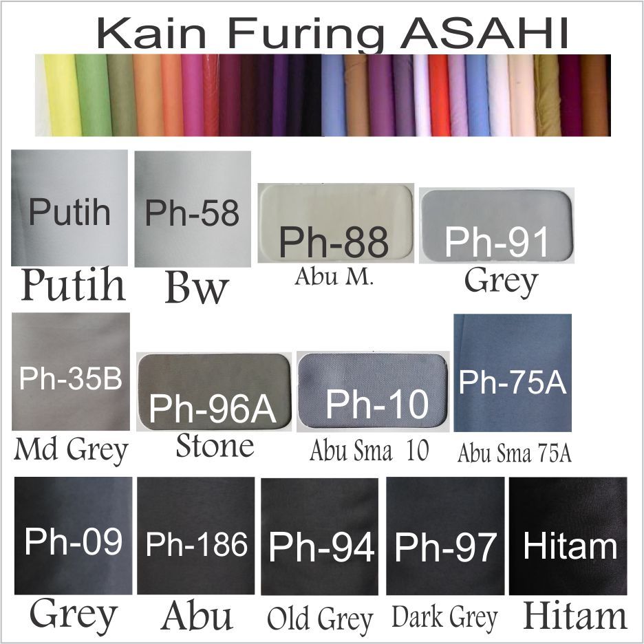 Jual Kain Furing Asahi Putih Hitam meteran | Shopee Indonesia