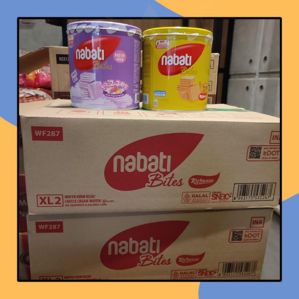 Jual 1 DUS Nabati Kaleng Isi 6 pcs/Karton Wafer Bites Kaleng 287 gr ...