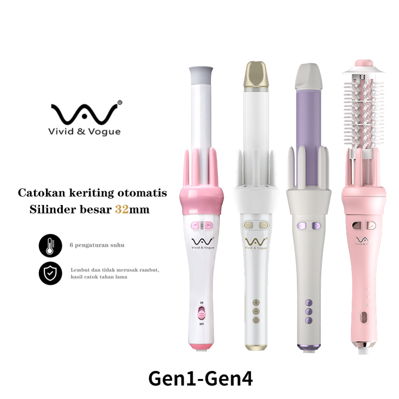 Jual Vivid&Vogue Catokan Keriting Otomatis GEN1-GEN5 32mm Ion Catokan Curly Otomatis Curly ...