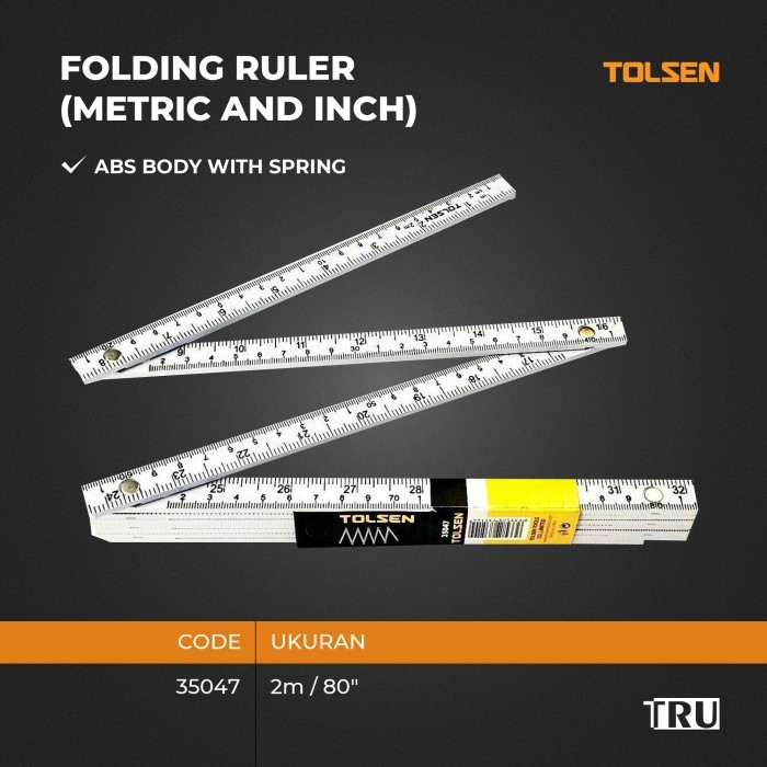 Jual TOLSEN Meteran Lipat Penggaris Abs Body 2M Folding Ruler Metric ...