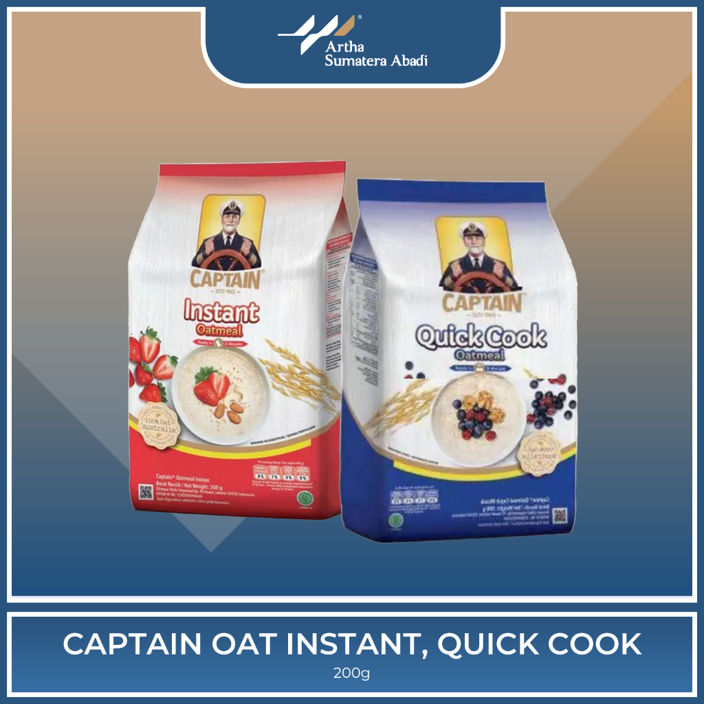 Jual CAPTAIN OATS 200 gram | Variant Instant & Quick Cook | Shopee ...