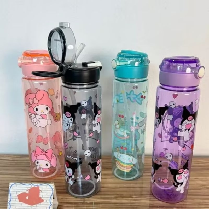 Jual Botol Viral Sanrio/ LABUBU Bening Botol Transparan Kapasitas 900ml ...