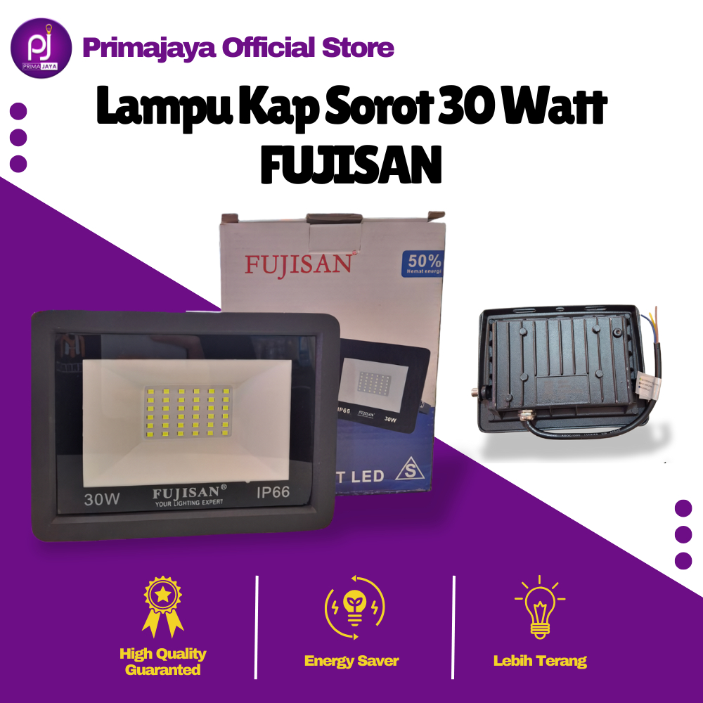 Jual Lampu LED Kap Sorot Tembak Pancaran Flood Light Lamp Cahaya Putih 30W Watt 220V Volt Super ...