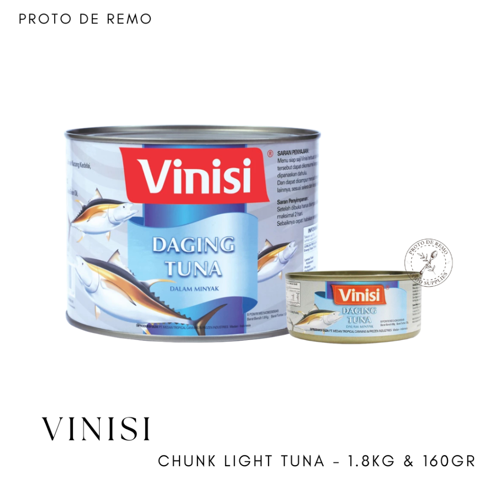 Jual Vinisi Tuna Chunk Light | Ikan Tuna Kaleng - 160gr & 1.8KG ...