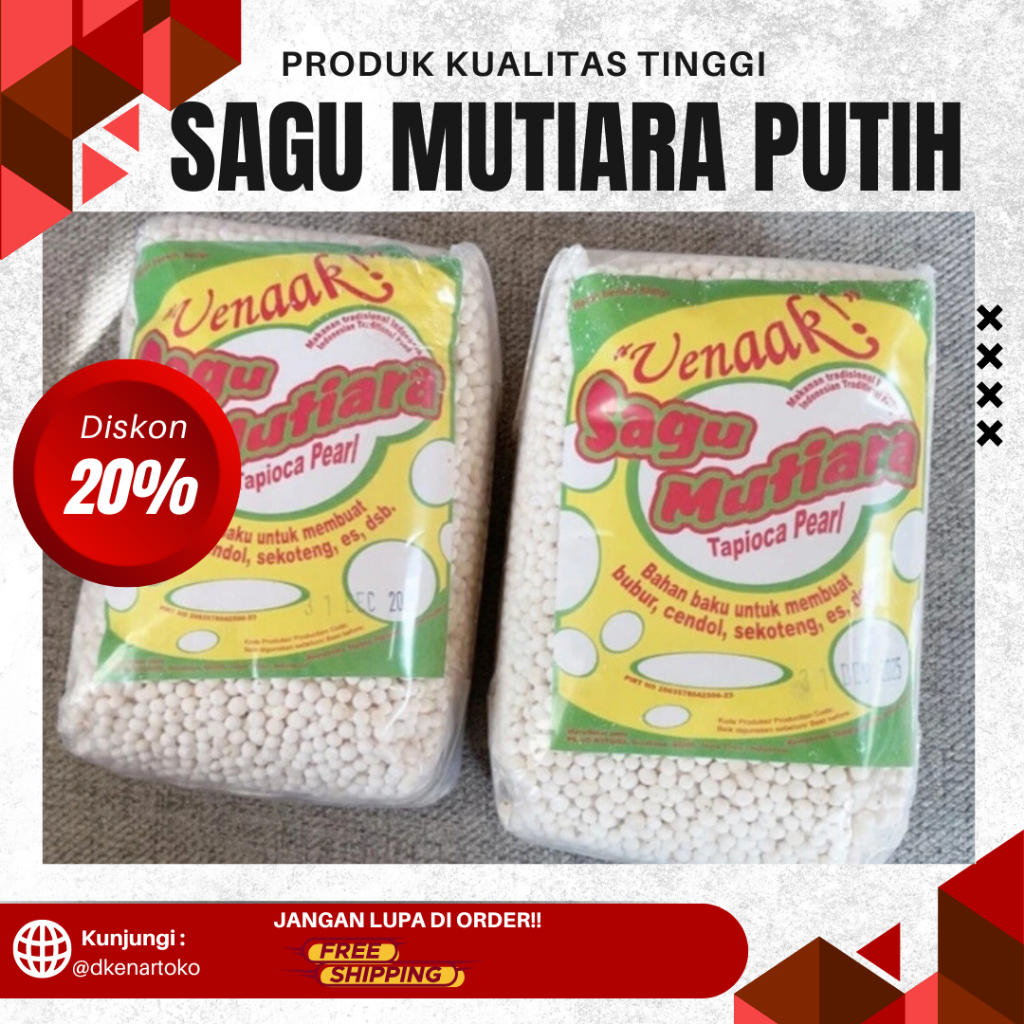 Jual SAGU MUTIARA PUTIH|Sagu Mutiara PUTIH POLOS 500 gram | Shopee Indonesia