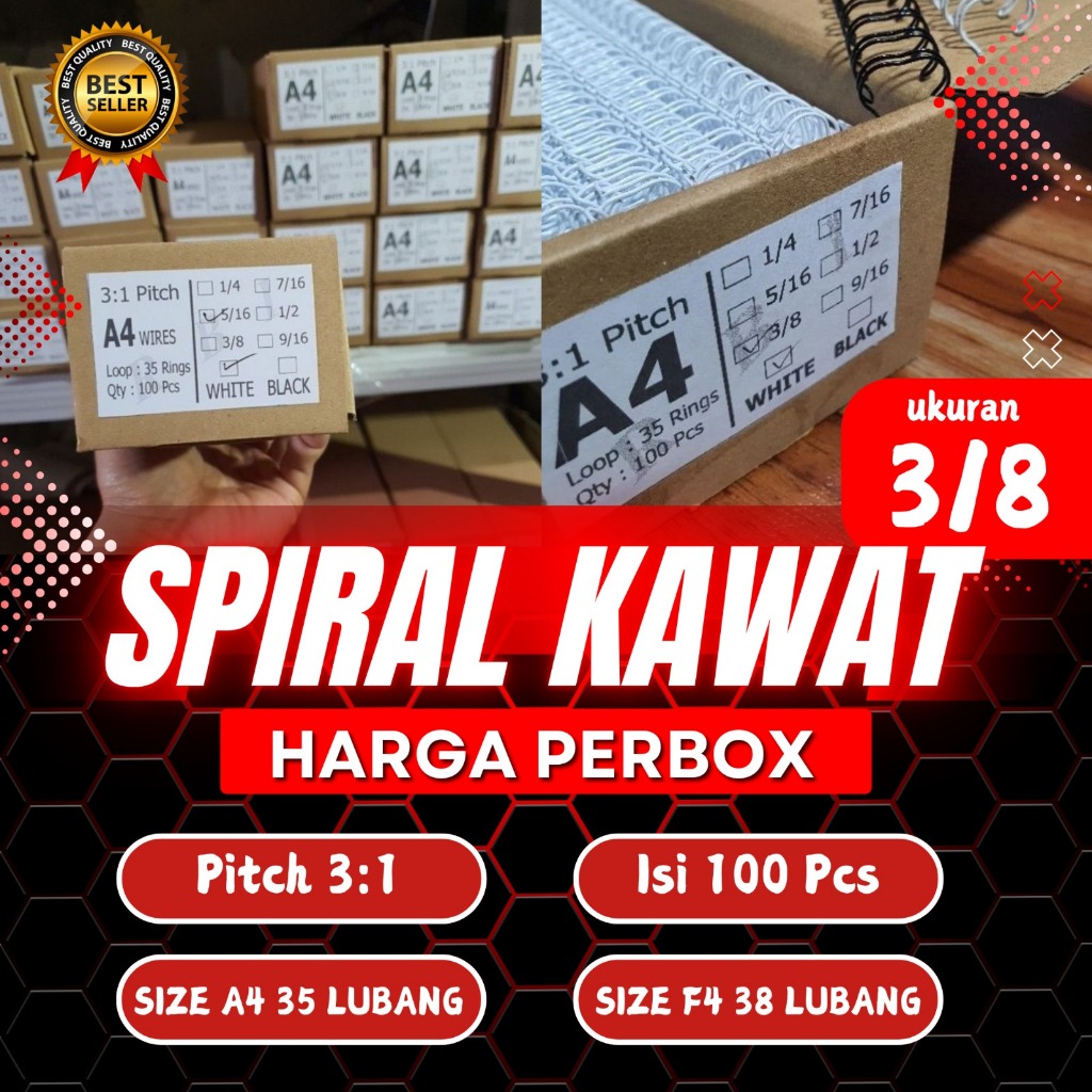 Jual Perbox Ring Kawat 3/8" Kawat Spiral Nomor 6 pitch 3 : 1 Spiral ...