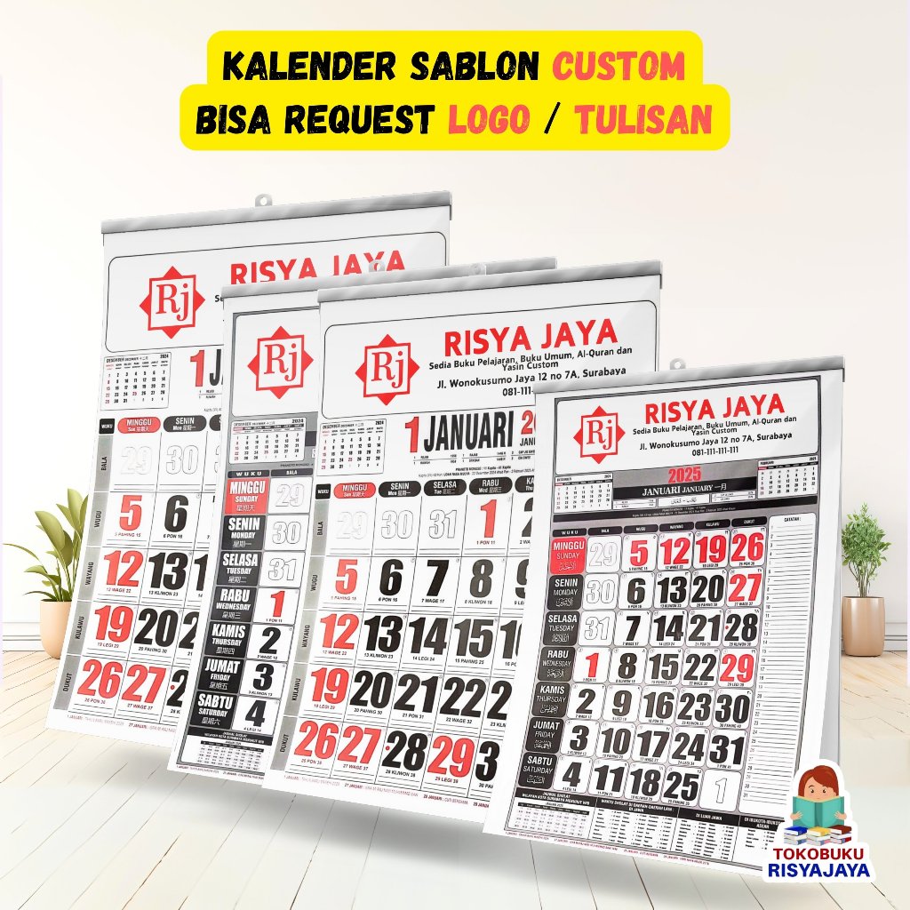 Jual Kalender Dinding Sablon Logo/Tulisan Tahun 2025 (Minimal Order 50 ...