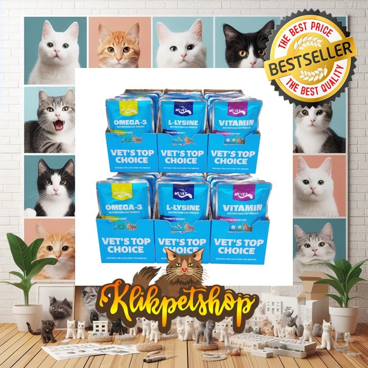 Jual Pouch Mr Vet 70 gram Vitamin / Omega 3 / L-Lysine wet Food ...