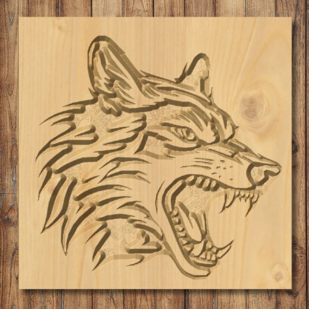 Jual Ukiran Kayu 3d Model Kepala Serigala Wall Decor Aesthetic Hiasan ...