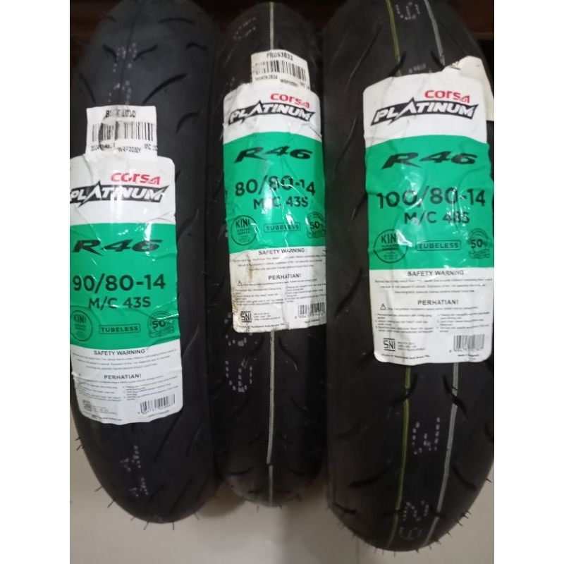 Jual CORSA R46 PLATINUM TUBELESS SOFT COUMPOND 80/80-14 90/80-14 100/80 ...