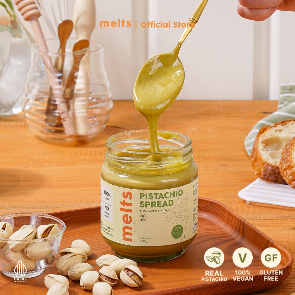 Jual Melts Pistachio Spread | Selai kacang Plant Based Vegan untuk Roti ...