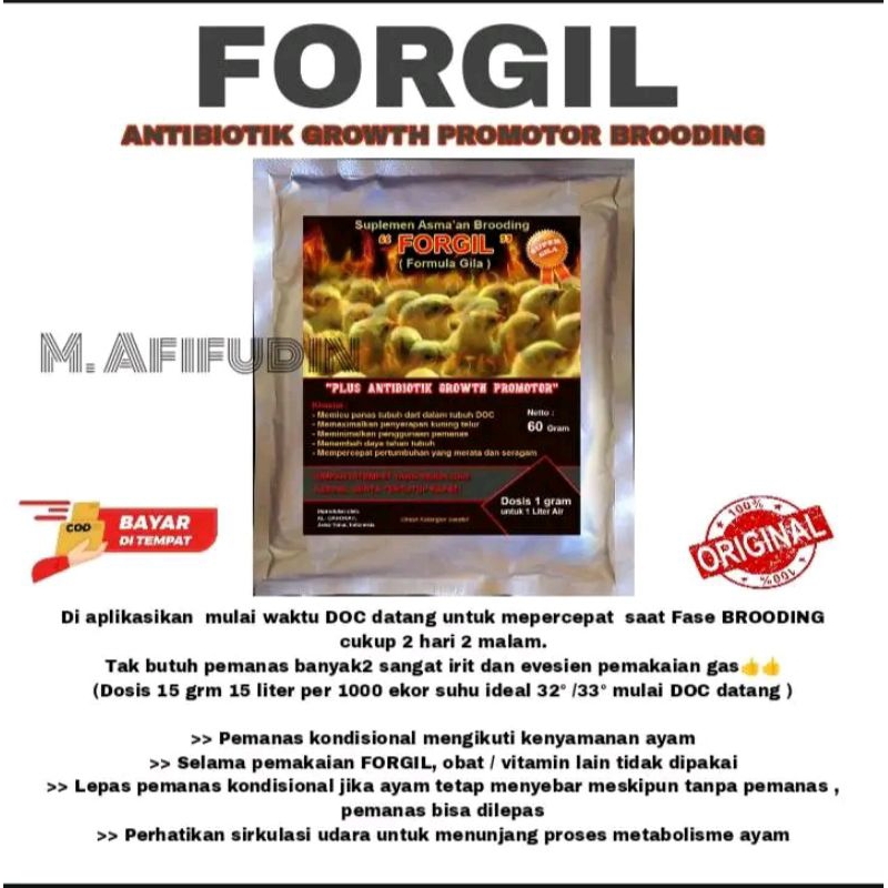 Jual FORGIL FORMULA VITAMIN FASE BROODING DOC DATANG SAMPAI 2 HARI ...