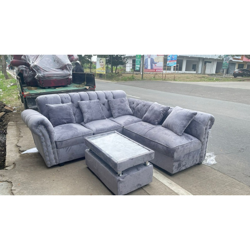 Jual Sofa L Bludru Premium / Sofa L | Shopee Indonesia