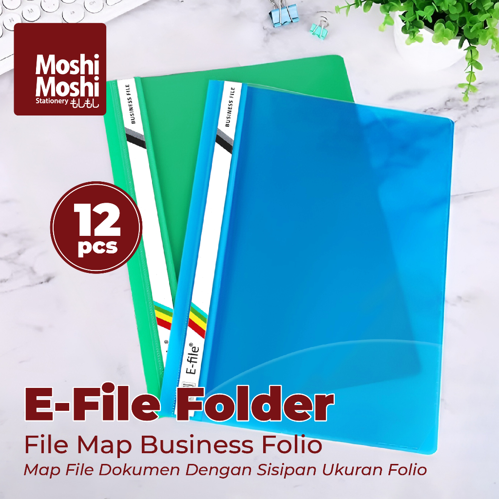 Jual 12 PCS E-File Business Folio Pocket Transparant Color Plastik Map ...