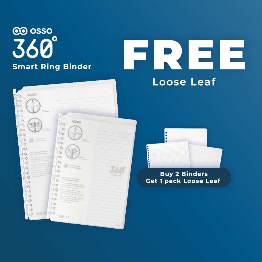 Jual OSSO 360 Smart Ring Notebook Binder A5 B5 File Loose Leaf Isi ...