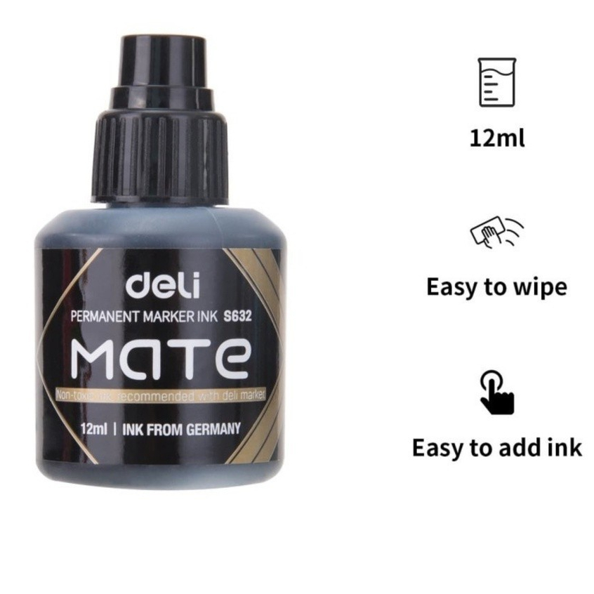 Jual DELI - ES632 Isi tinta Spidol Permanen / Permanent Marker Ink ...