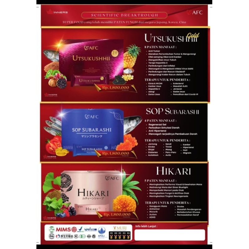 Jual PRODUK AFC /SOP SUBARASHI / UTSUKUSHHII / HIKARI , PRODUK ...