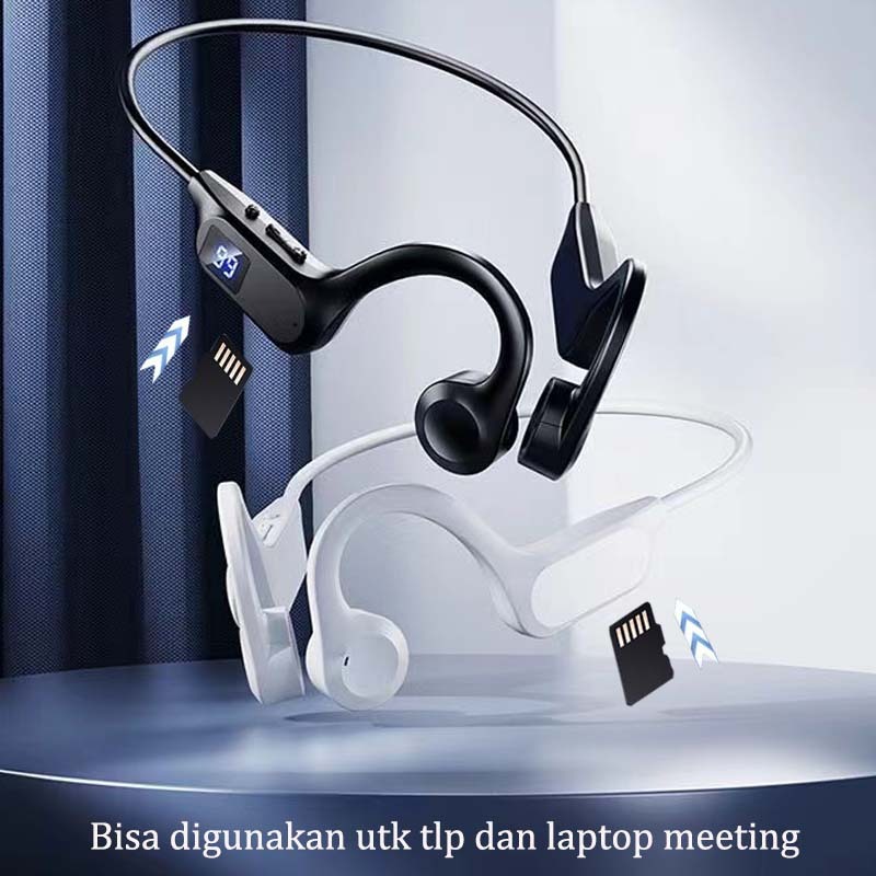 Jual Mp3 headset memory card/Earphone Bluetooth Nyata/Kenakan di leher ...