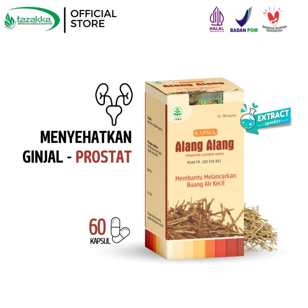 Jual TAZAKKA Ekstrak Kapsul Akar Alang Pil Obat Ginjal Kencing Sakit ...
