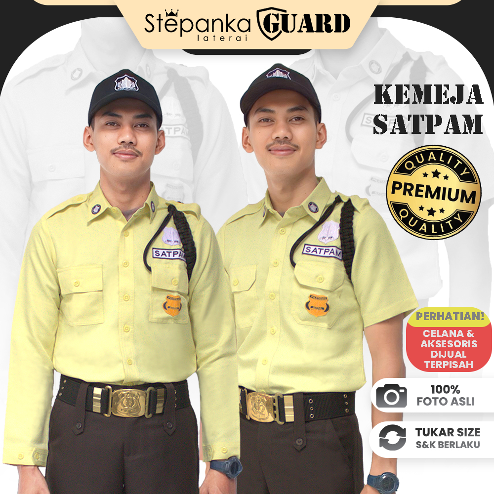 Jual Seragam Satpam PREMIUM / Kemeja Satpam Krem / Kemeja PDH Satpam / Kemeja PDL Satpam ...