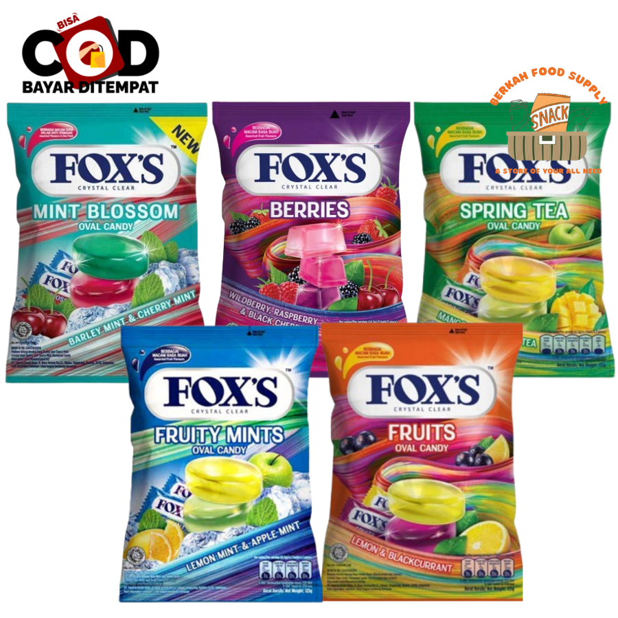 Jual [ BERKAH ] Permen Fox's Oval Candy 125gr Berries Lemon ...