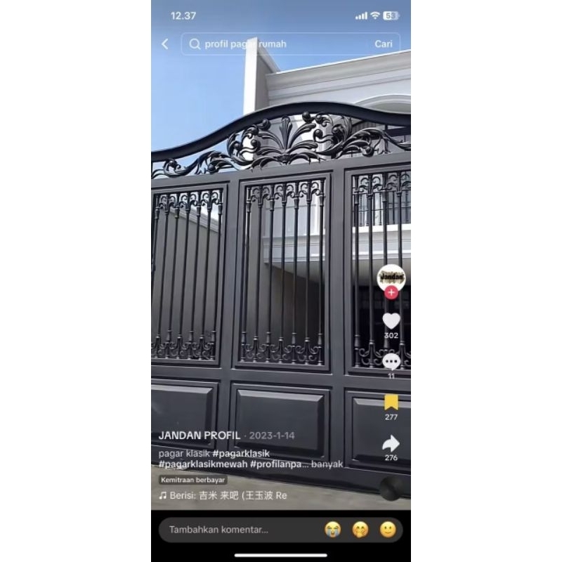 Jual ornamen pagar besi rumah pengganti cor costum ukuran dan motif ...