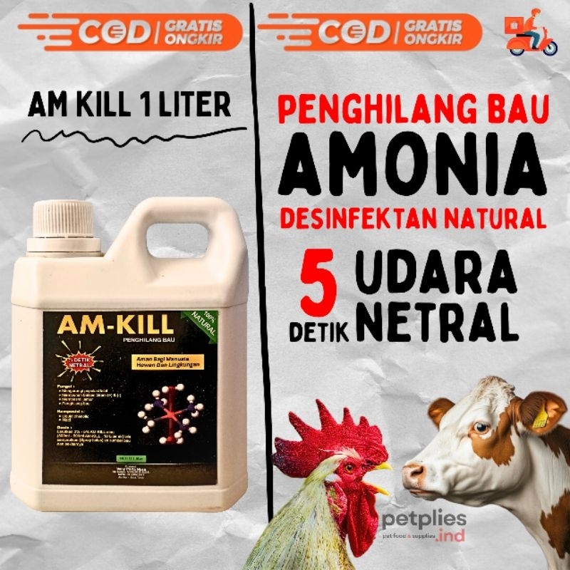 Jual AMKILL 1 liter -PENGHILANG BAU AMONIA AYAM BROILER PETELUR KOTORAN TERNAK SAPI KAMBING ...