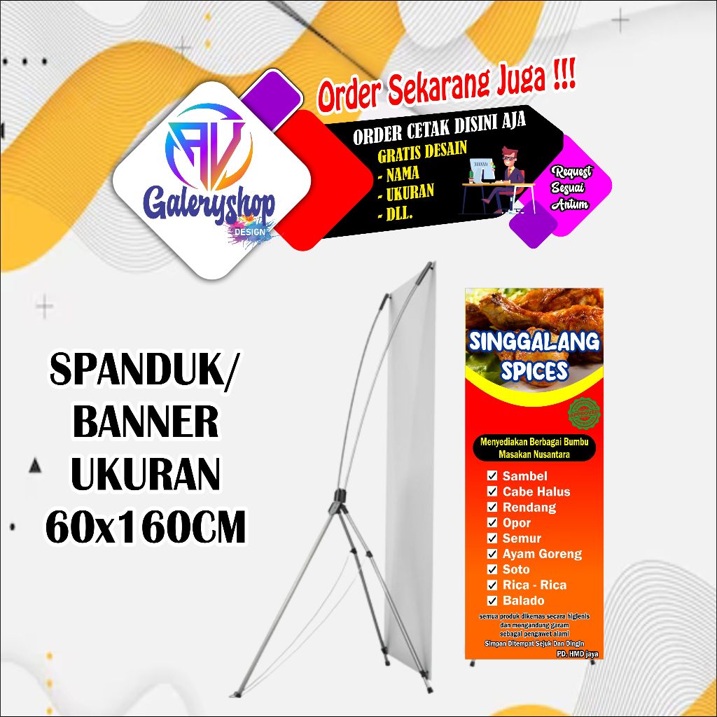 Jual Cetak Spanduk Banner Ukuran 60x160 Cm Singgalangf Spice Bumbu ...