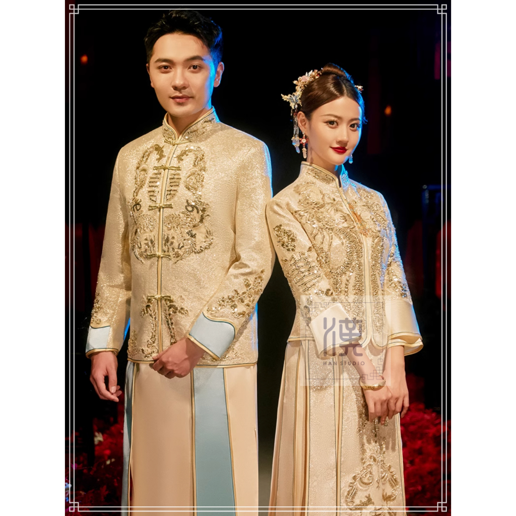 Jual CHEONG SAM PRIA CHINESE BAJU SANGJIT GOLD NAGA CHEONGSAM HS1201 ...