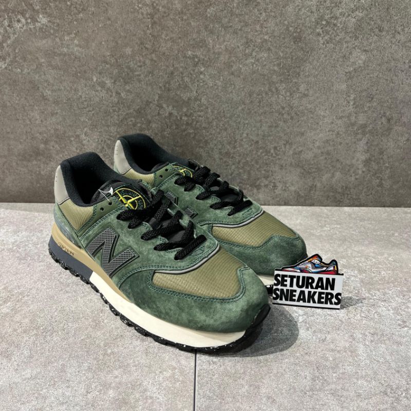 Jual Sepatu Pria New Balance 574 Legacy Stone Island Dark Green ...