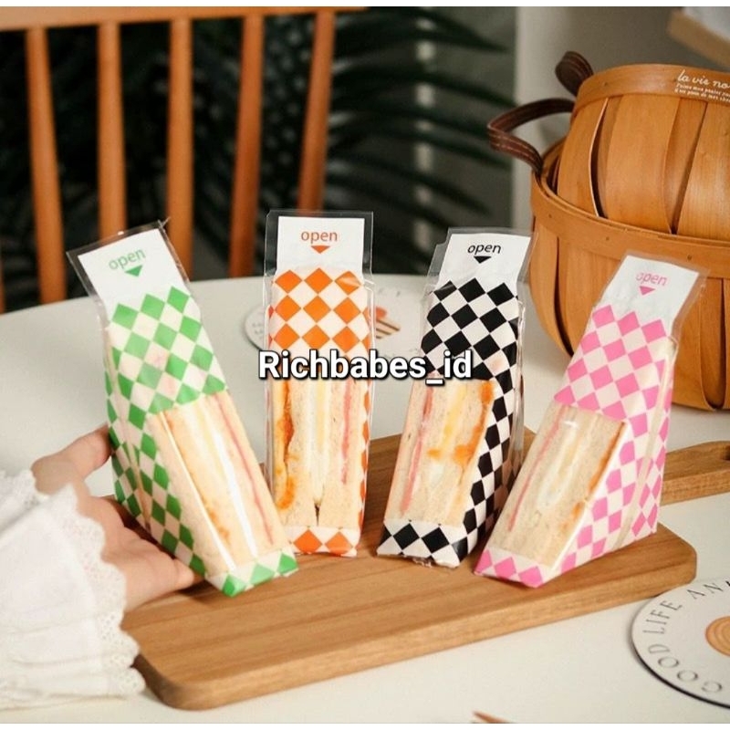 Jual Plastik sandwich segitiga kemasan plastik sandwich plastik roti ...