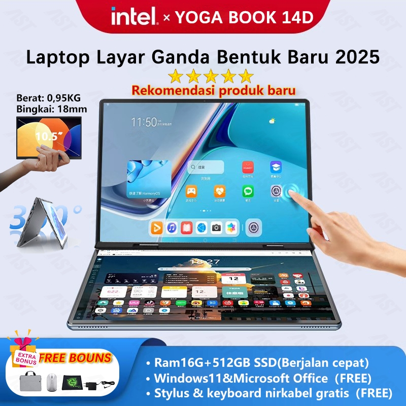 Jual CNAST-Laptop Touchscreen 10.5“ mini Layar ganda 360° Intel N100 ...