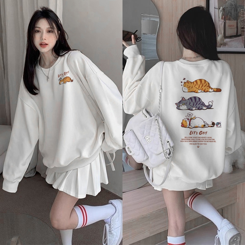 Jual Sweater Oversize Wanita Lengan Panjang Versi Korea Cetakan Anak ...