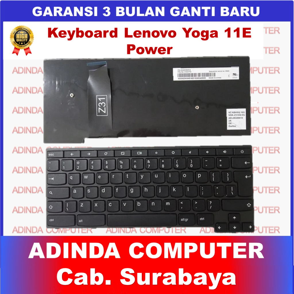 Jual Keyboard Lenovo Thinkpad Chromebook Yoga 11e UI Power Big Enter | Shopee Indonesia