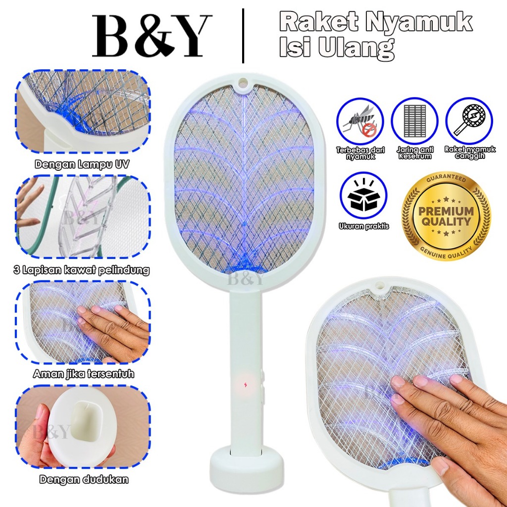 Jual Raket Nyamuk Isi Ulang / Rechargeable Mosquito Trap / 2 in 1 Raket ...