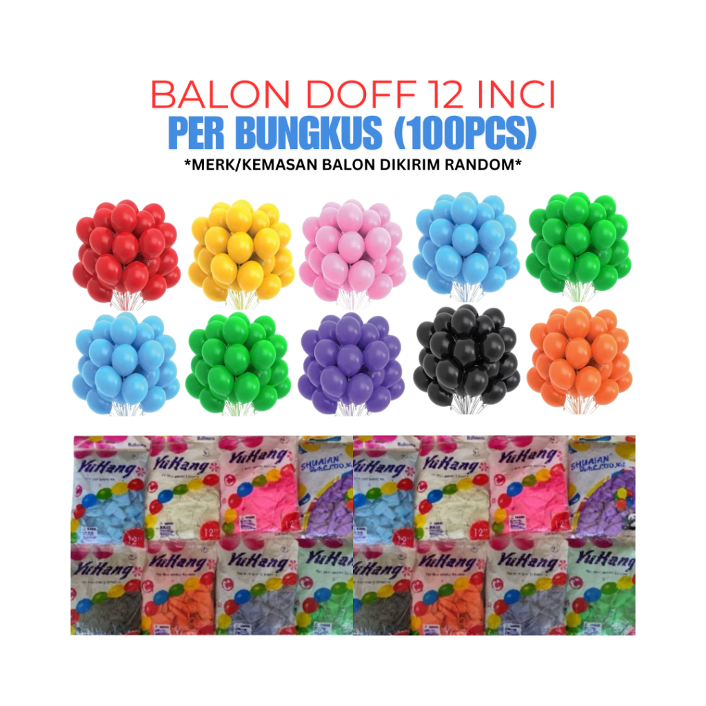 Jual MSM 100pcs Balon Latex Doff 12 Inci Matte Balloon 12 Inch Pack ...