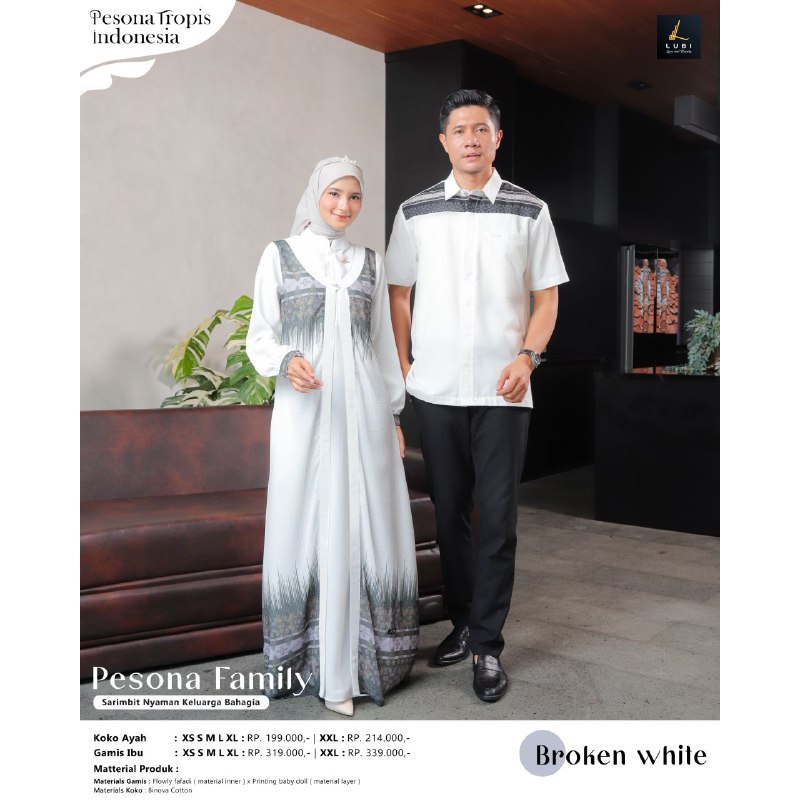 Jual SARIMBIT LUBI PESONA PUTIH BAJU BUSANA MUSLIM COUPLE PASANGAN ...