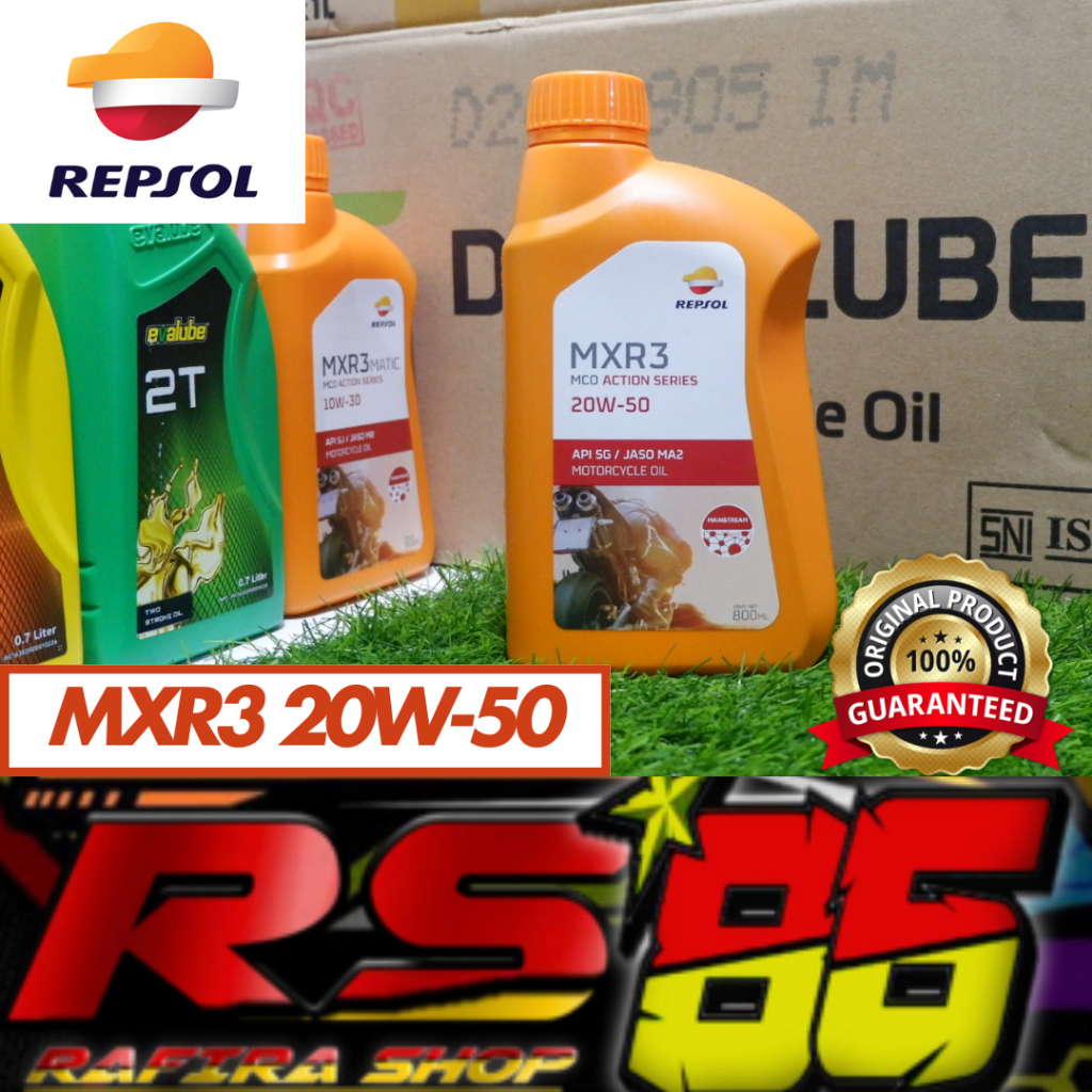 Jual Oli Motor Repsol MXR3 20W-50 800ml Orisinil Oli Motor Semua Jenis ...