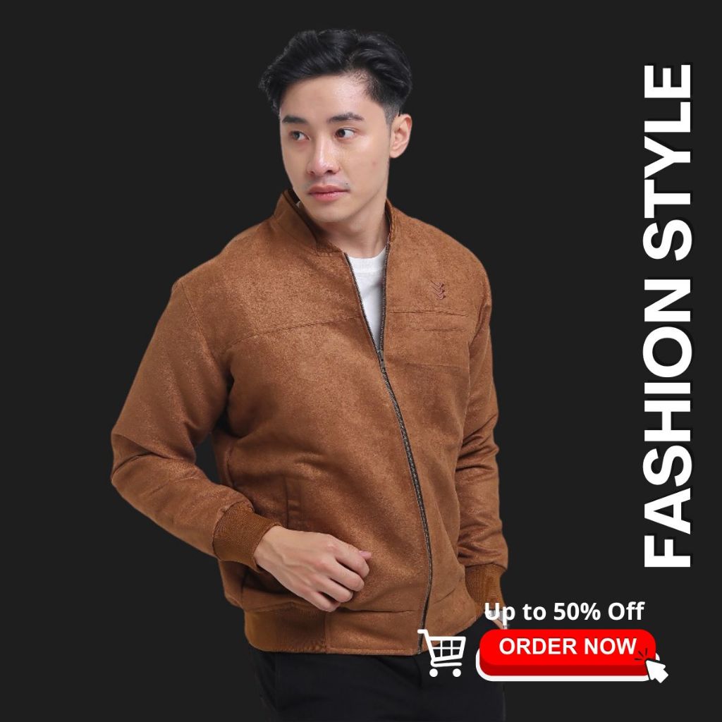 Jual Rikho X Delibra Jaket Bomber Suede Premium Pria Original Casual Vintage Korea Basic Lengan ...