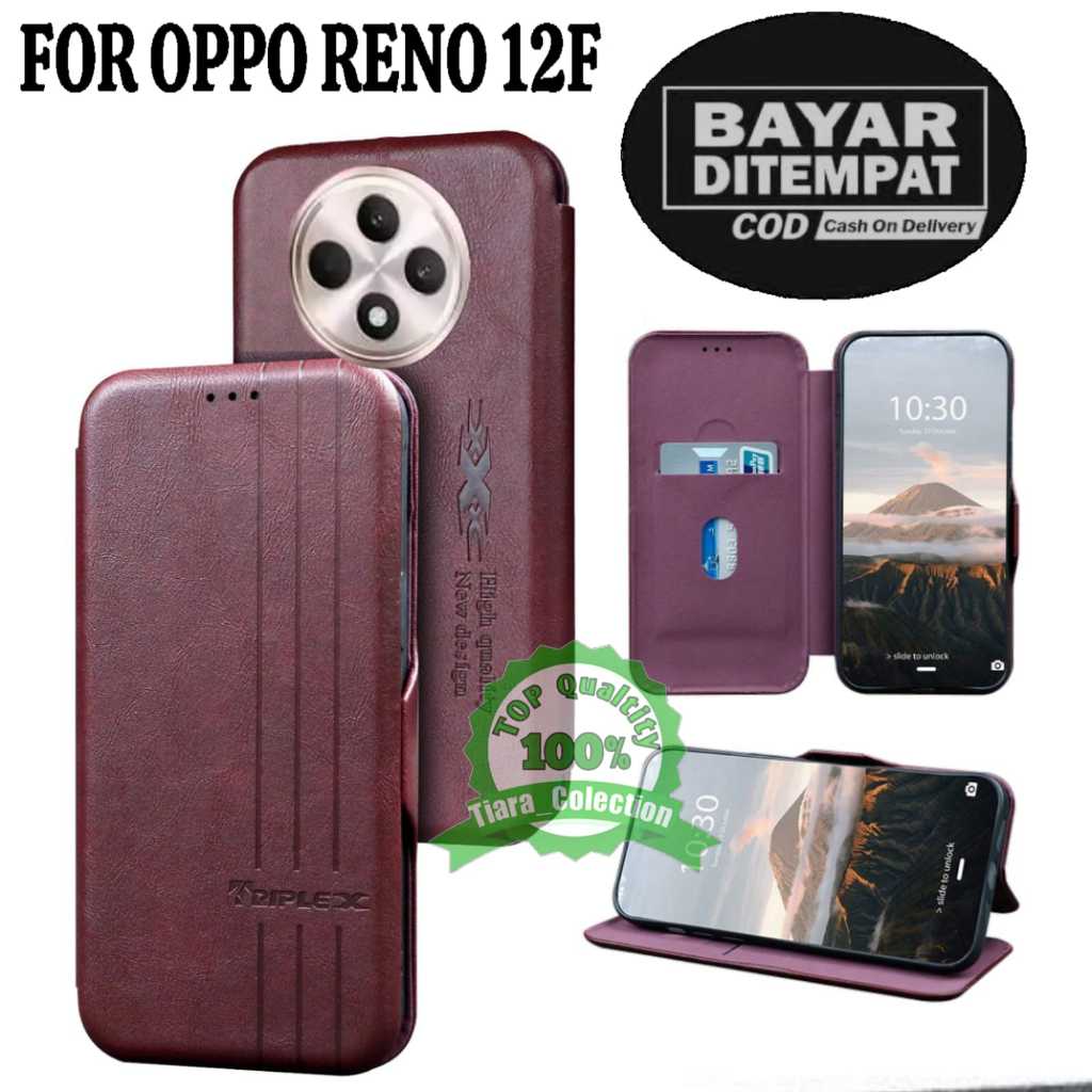 Jual Flip Case OPPO RENO 12F Flip Motif Garis TripleX Casing Dompet ...
