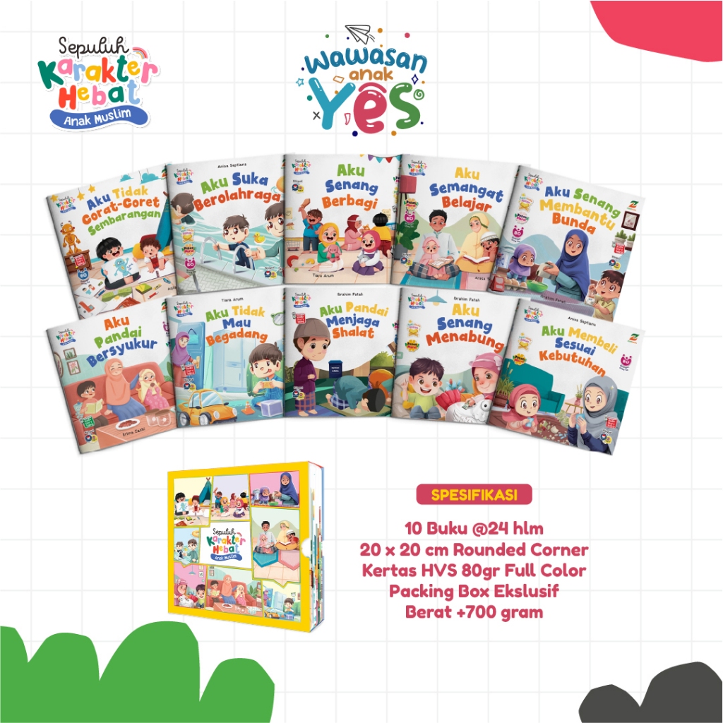 Jual buku cerita dongeng sepuluh 10 KARAKTER HEBAT ANAK MUSLIM islami sd tk paud ziyadbooks ...