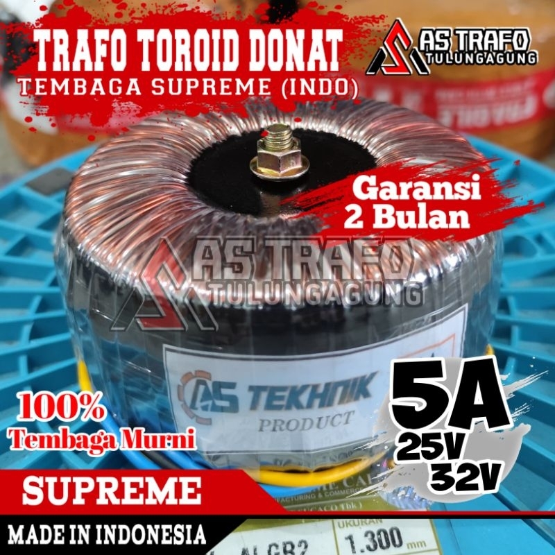 Jual TRAFO TOROID DONAT 5A CT 32v-25v murni | Shopee Indonesia