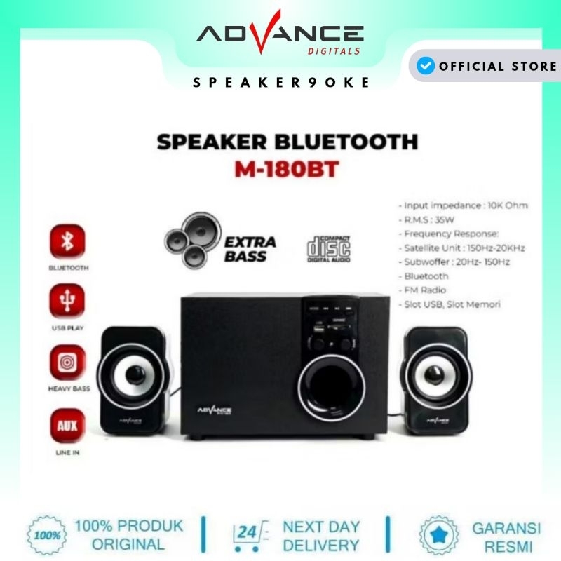Jual Speaker Multimedia M180 BT Bluetooth FM Advance M180BT Subwoofer ...