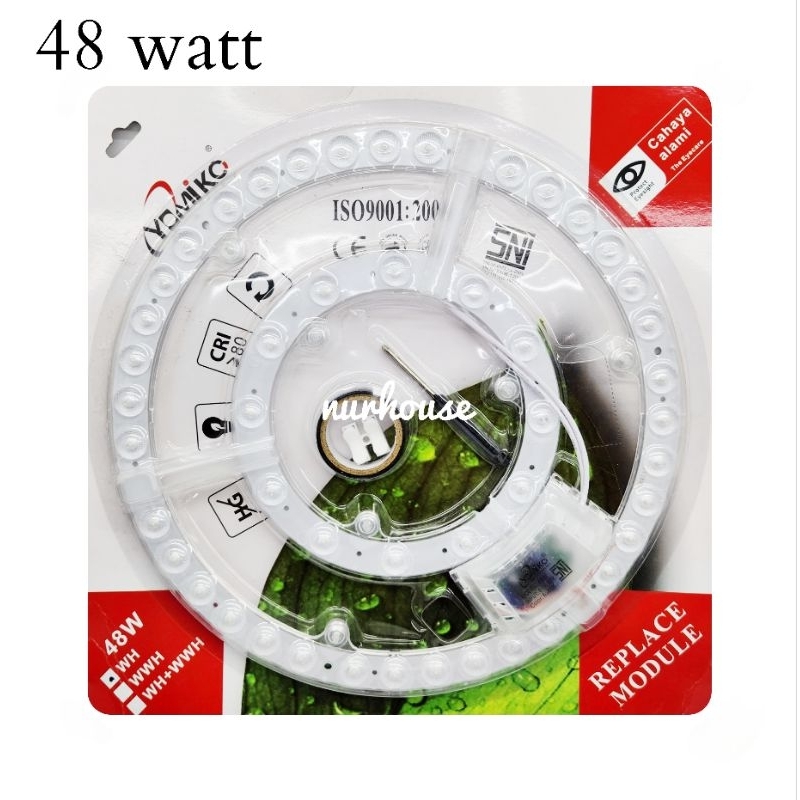 Jual Lampu LED plafon TL ring Yomiko 48 watt Led modul refil isi ulang ...