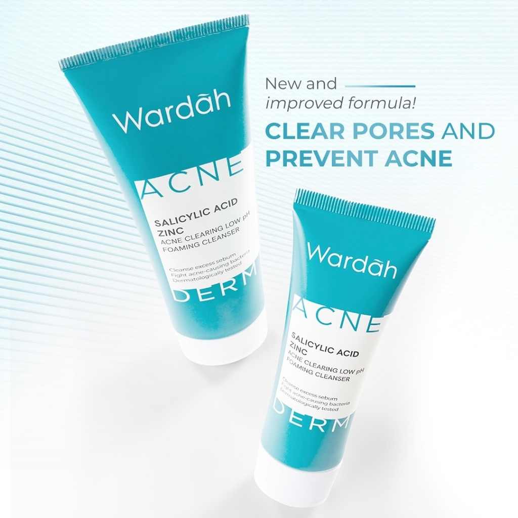 Jual Wardah Acnederm Salicylic Acid Zinc Acne Clearing Low pH Foaming ...