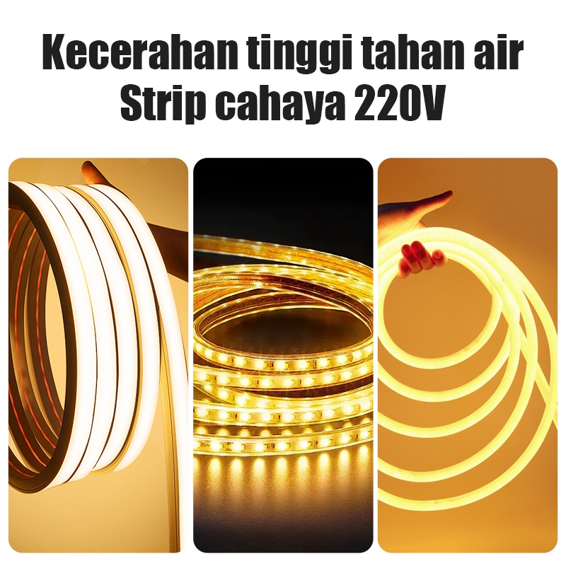 Jual Strip LED Luar / Dalam Ruangan 220V 50M + 5 Soket - Lampu Hias ...