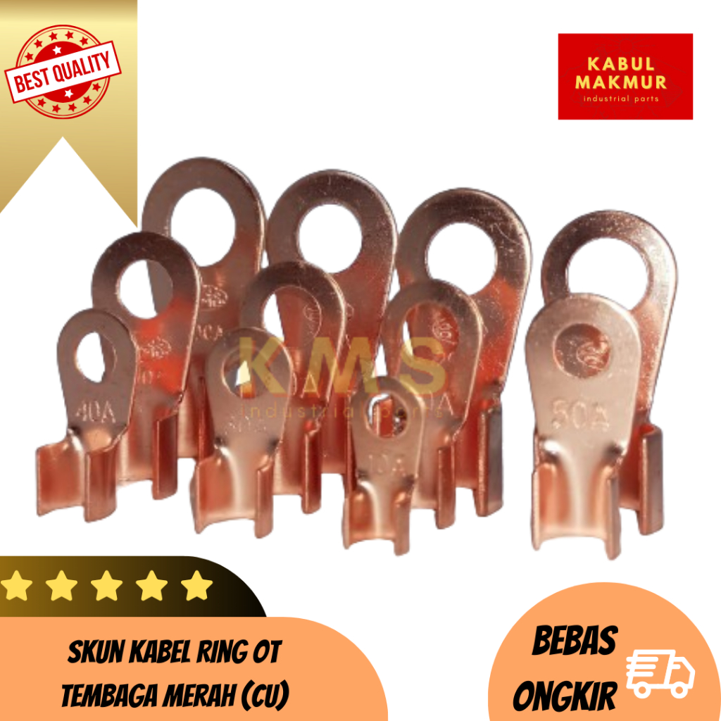 Jual Skun Kabel Ring OT Tembaga Merah (CU) 80A, 100A , 150A, | Shopee ...